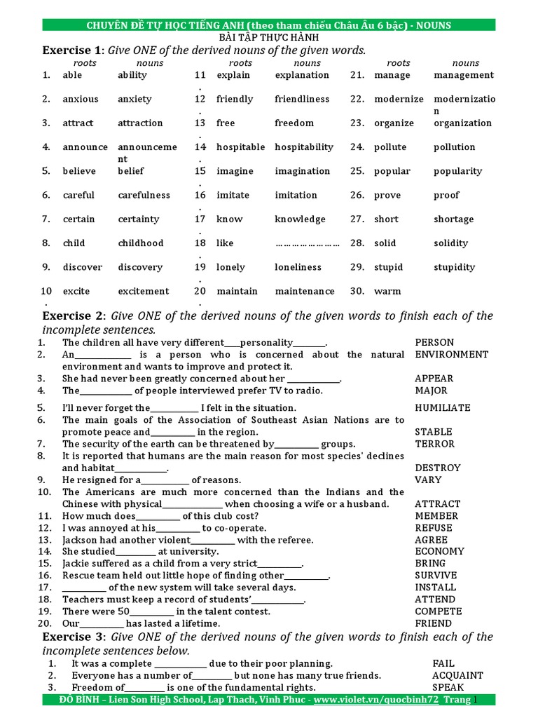 Word Form Ôn HSG | PDF | Language Arts & Discipline | Home & Garden