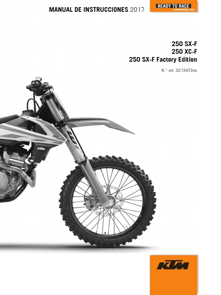 Manual KTM 250 Factory 2017 | PDF | Motocicleta | Acelerador