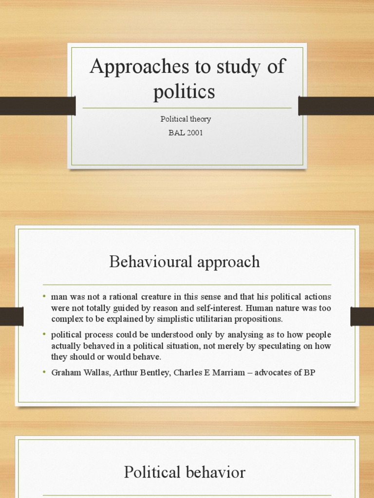 Behavioral Approaches in Political Science | PDF | Institution | Theory
