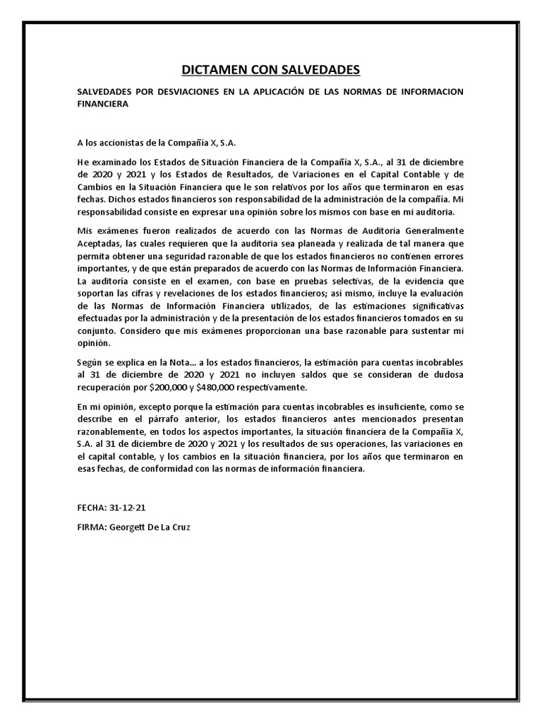 Dictamen Con Salvedades | PDF