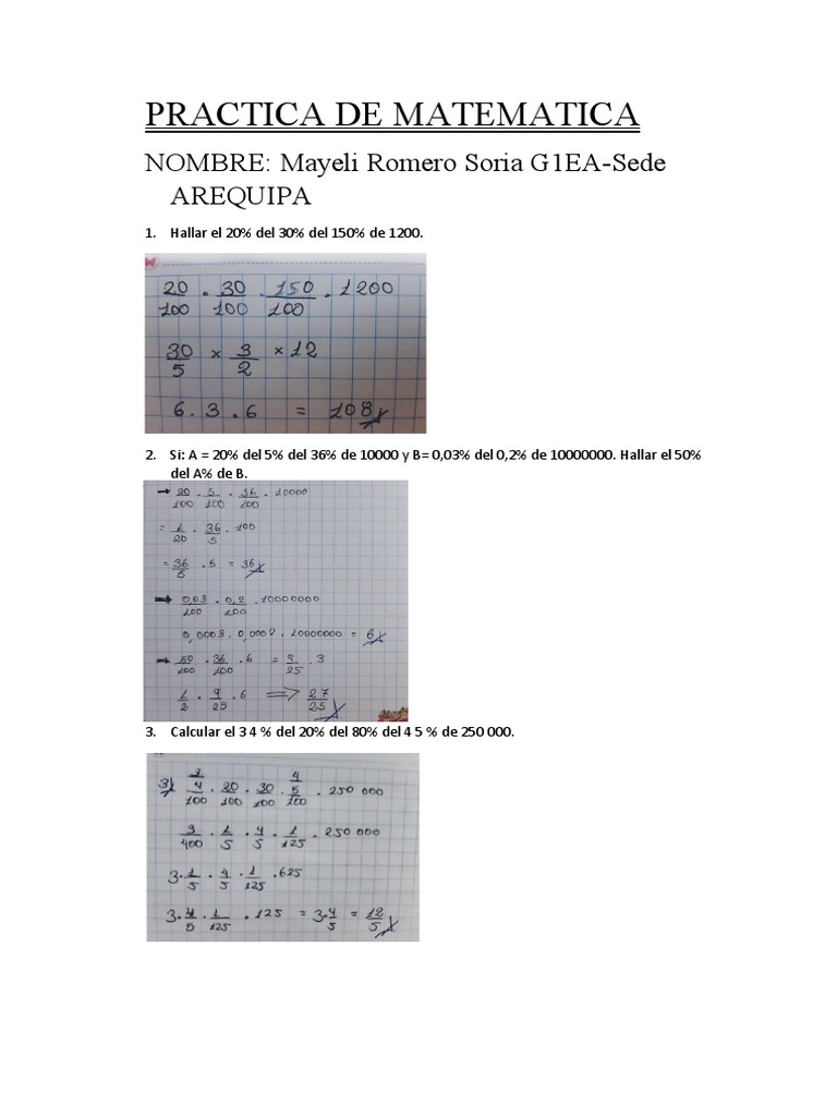 Practica de Matematica | PDF