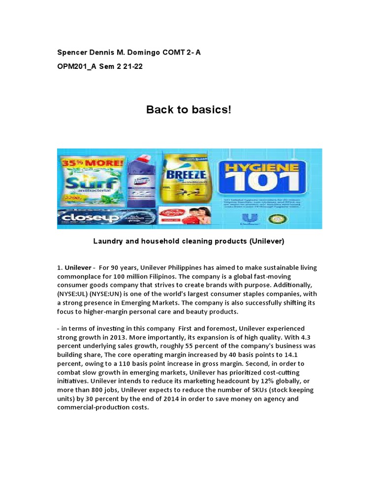 Back To Basics! | PDF | Food And Drink | Economies