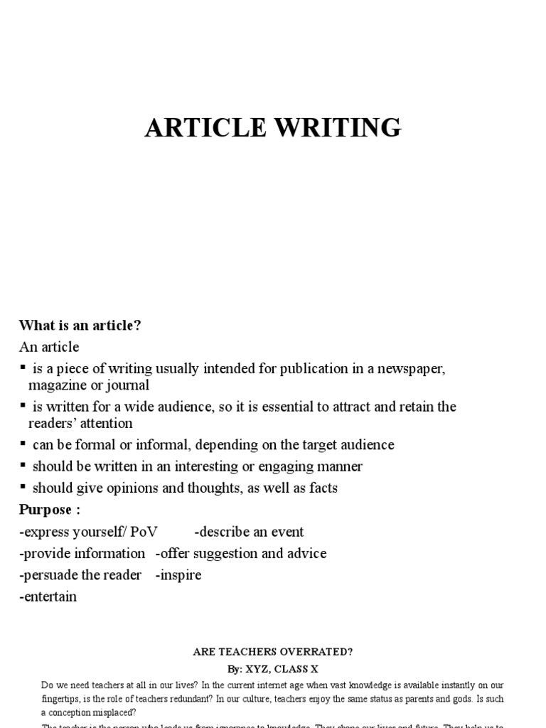 Article Writing | PDF | Knowledge | Cognitive Science
