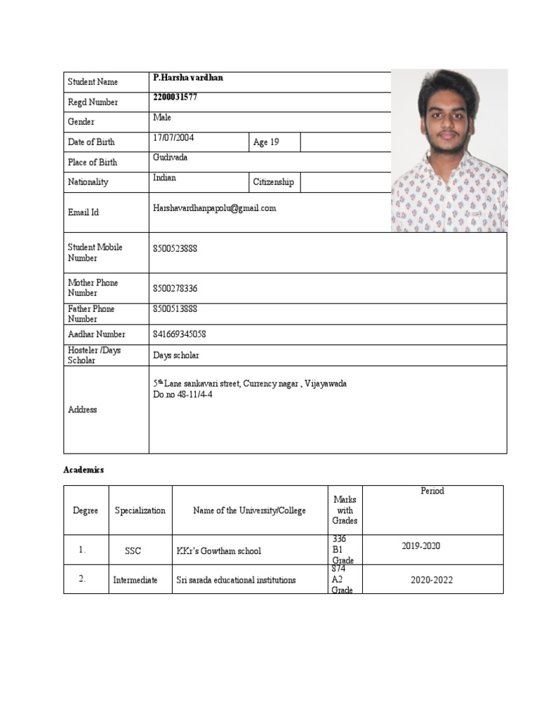 Student Counselling Form 222 | PDF