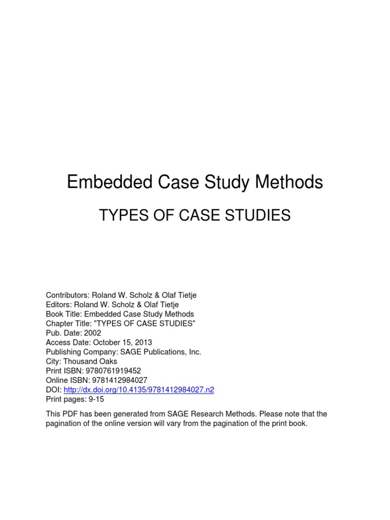 Embedded Case Study Methods | Download Free PDF | Case Study | Qualitative Research