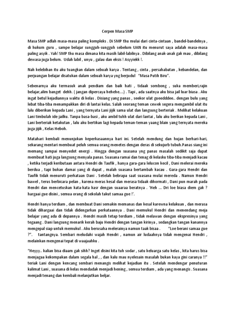 Cerpen Masa SMP | PDF