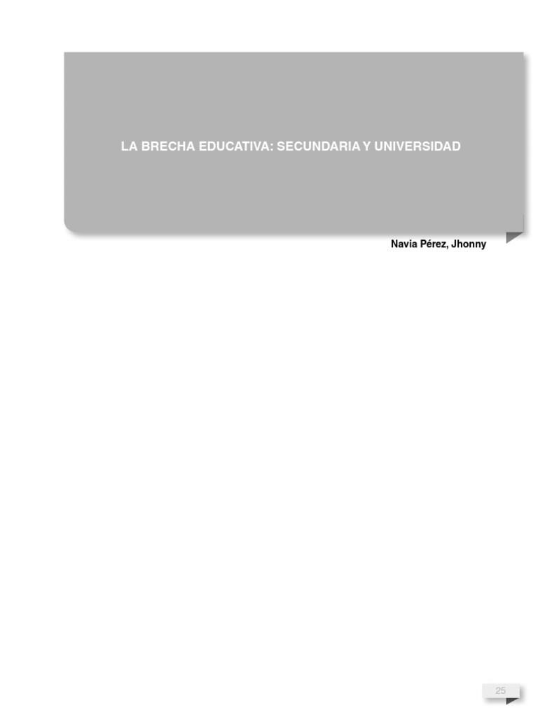 La Brecha Educativa. Secundaria y Universidad | PDF | Plan de estudios ...