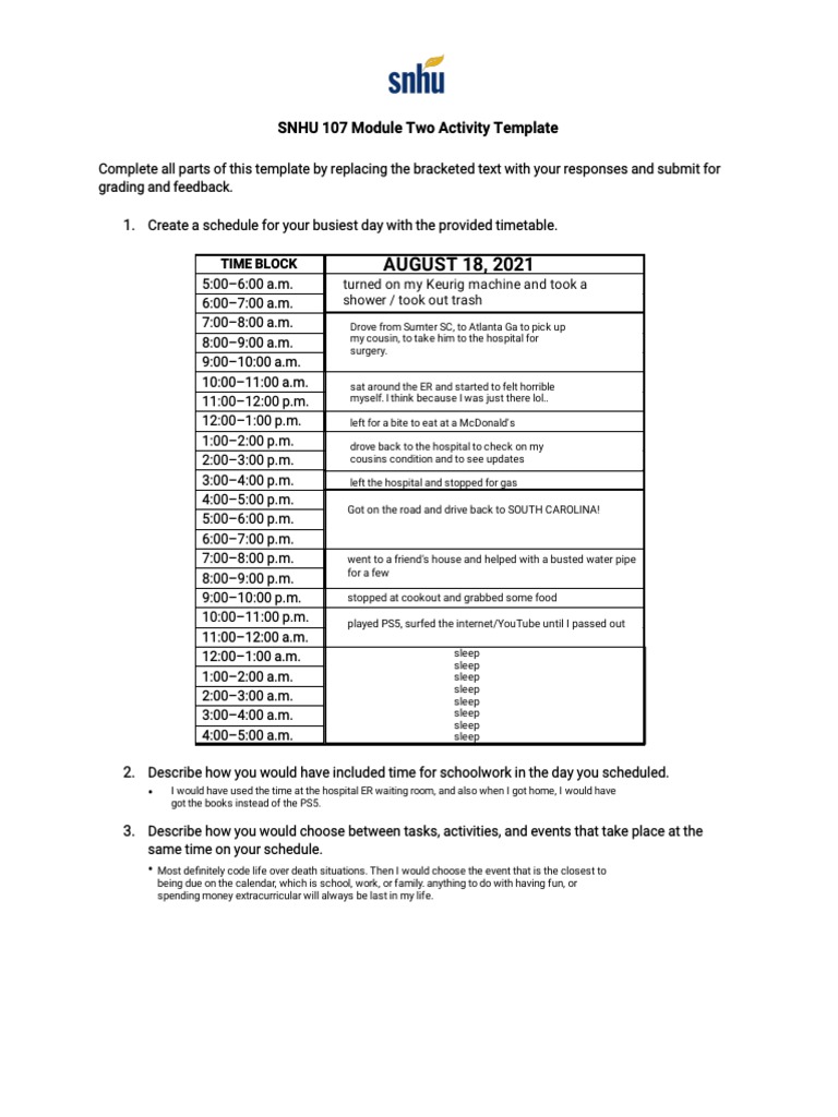 SNHU 107 Week 2. | PDF
