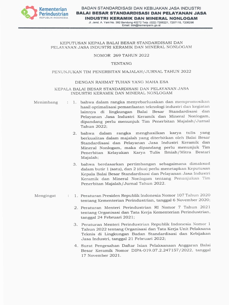 Sk Tim Penerbitan Majalah Jurnal 2022 Pdf