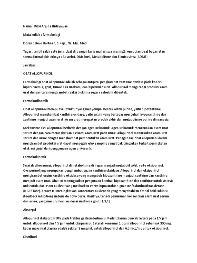 Tugas Farmakologi ADME Rizki Arjuna | PDF