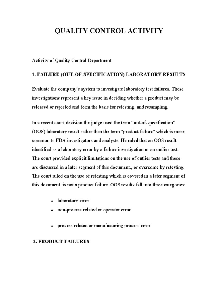 Quality Control Activity | PDF | Outlier | Precedent