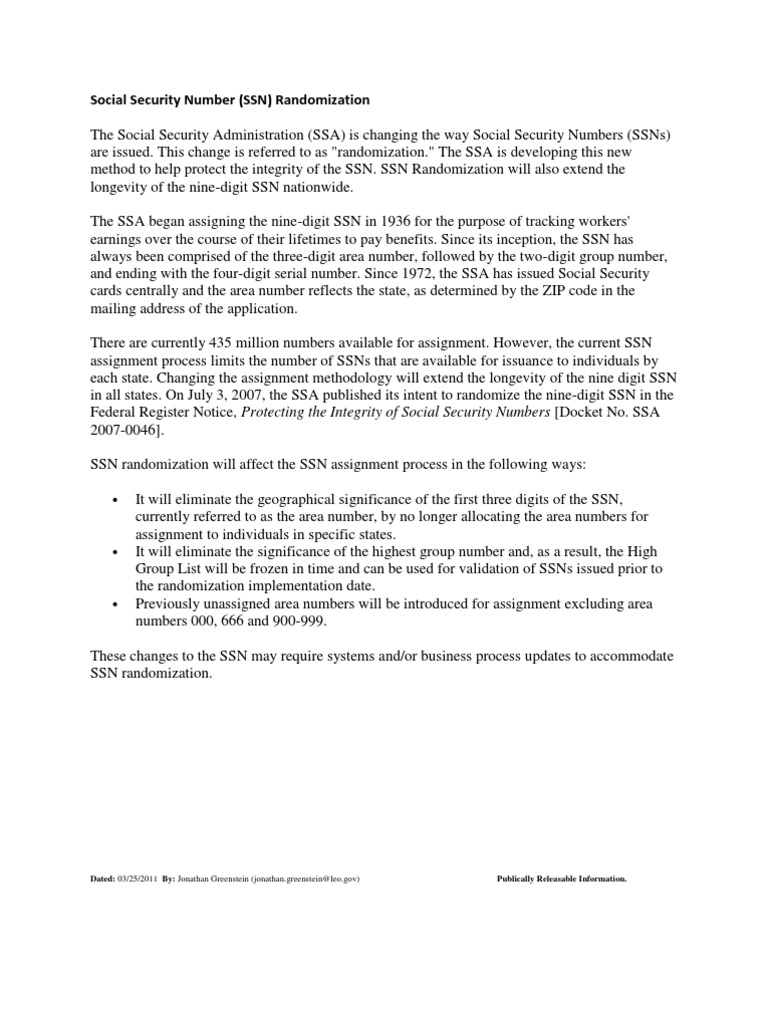 Social Security Number Randomization | Social Security Number ...