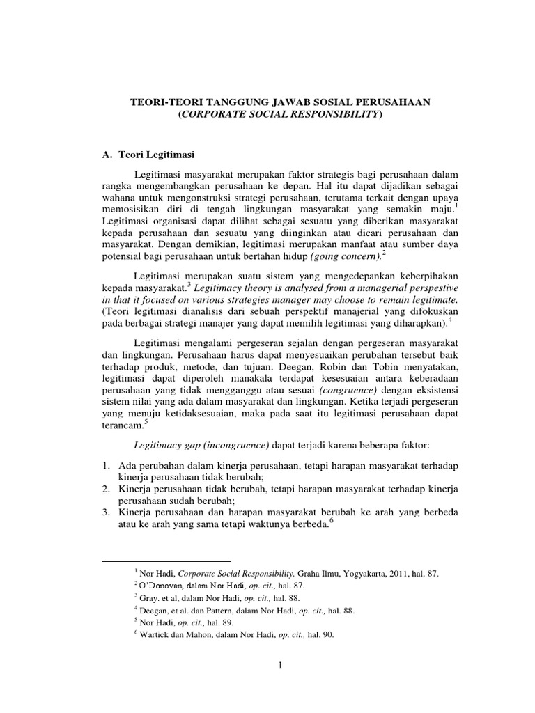 Teori CSR dan Stakeholder dalam Bisnis | PDF | Bisnis | Pengelolaan ...