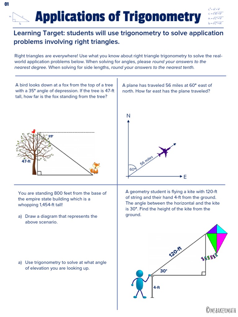 Applications of Trigonometry | PDF | Triangle | Trigonometry