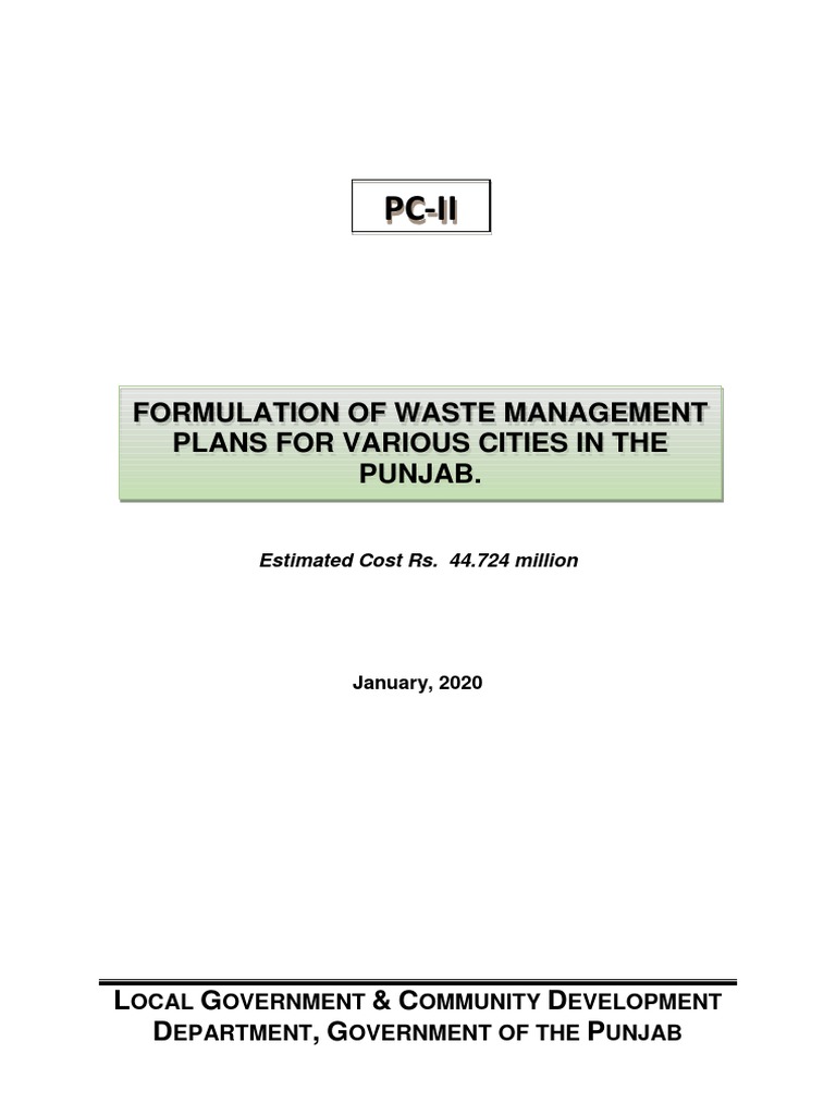 LG) Pc-Ii Formulation of Waste Management Plans | PDF | Waste ...