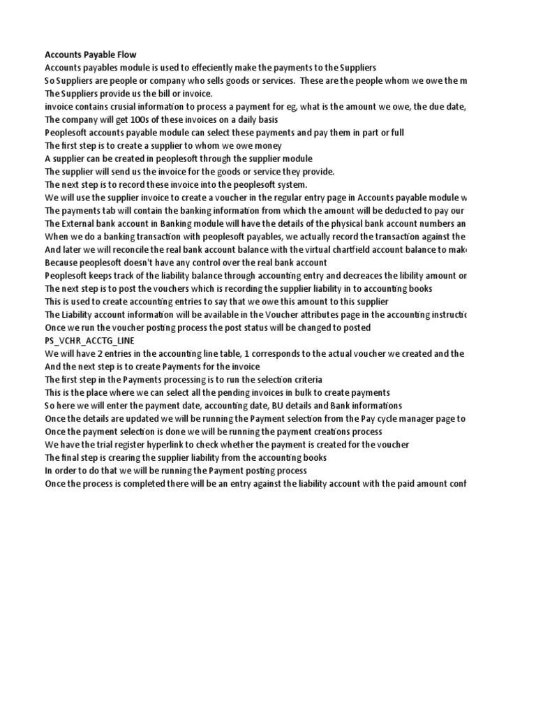 Peoplesoft Process Flow Pdf Accounts Payable Service Industries