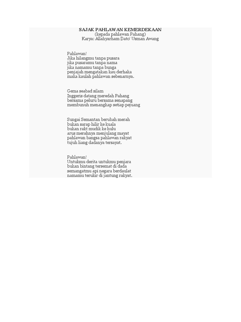 Sajak Pahlawan Kemerdekaan | PDF
