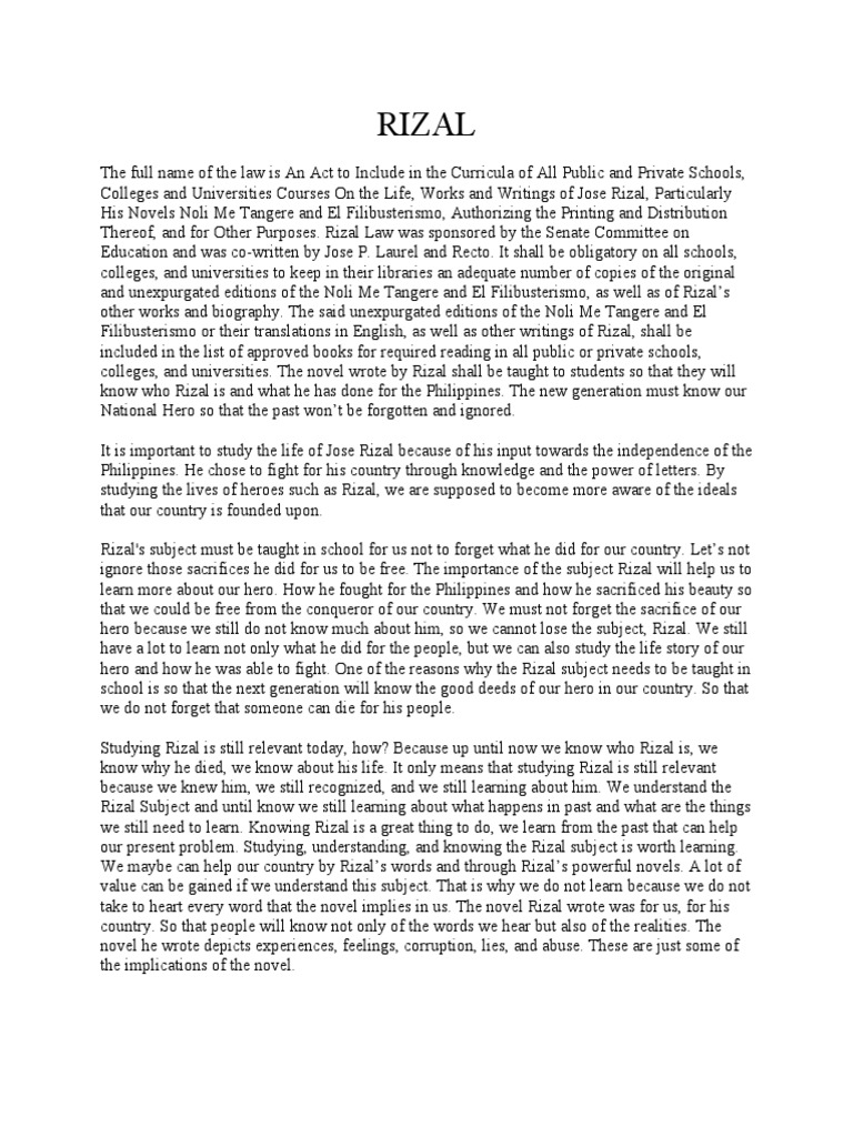 RIZAL | PDF