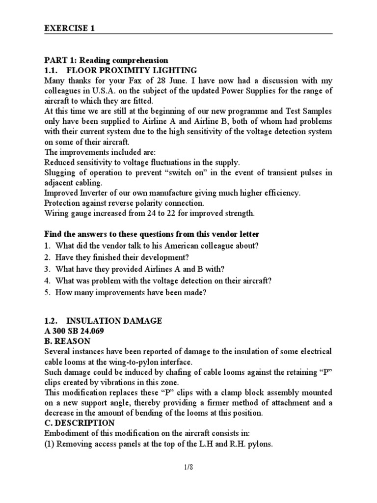 Exercise 1 | PDF | Aircraft Flight Control System | Electrical Engineering