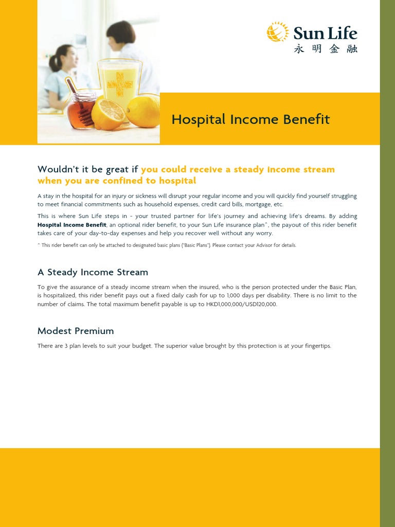 Sun Life Hospital Income | PDF | Cost Of Living | Insurance