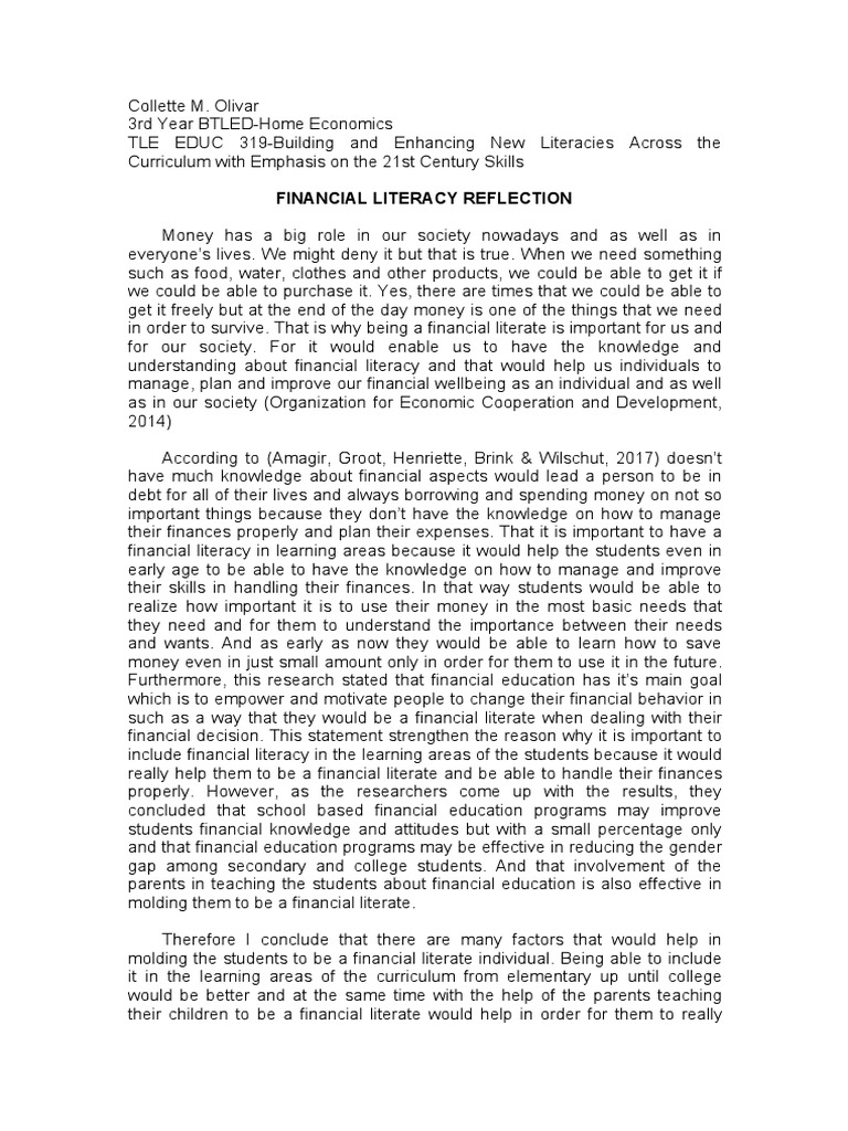 Financial Literacy | PDF | Financial Literacy | Literacy