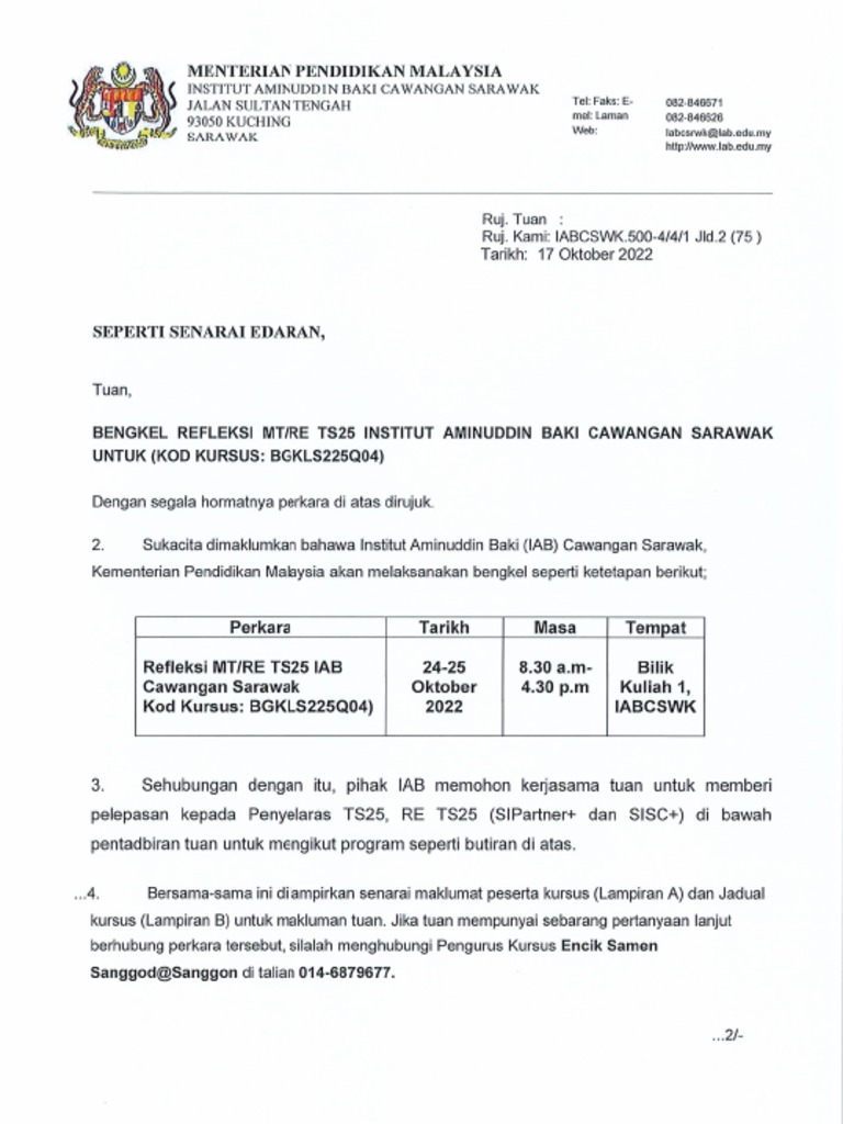 Surat Jemputan Re TS25 PPD | PDF