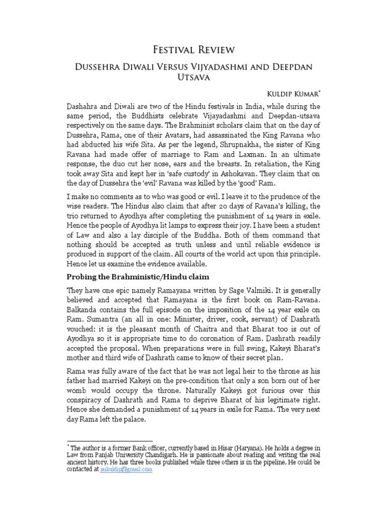 Dussehra Diwali | PDF | Rama | Ramayana