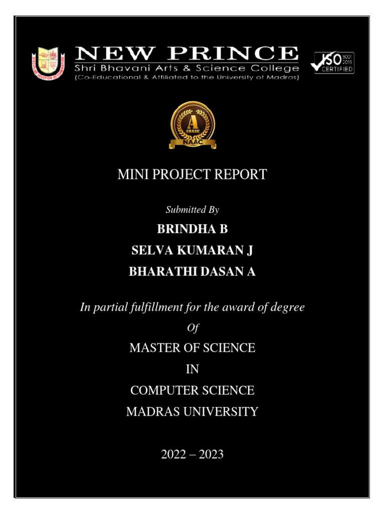 Mini Project Report | PDF | Html | Html Element Mini Project Report | PDF | Html | Html Element