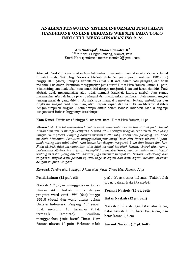 Analisis Pengujian Sistem Informasi Penjualan Handphone Online Berbasis ...