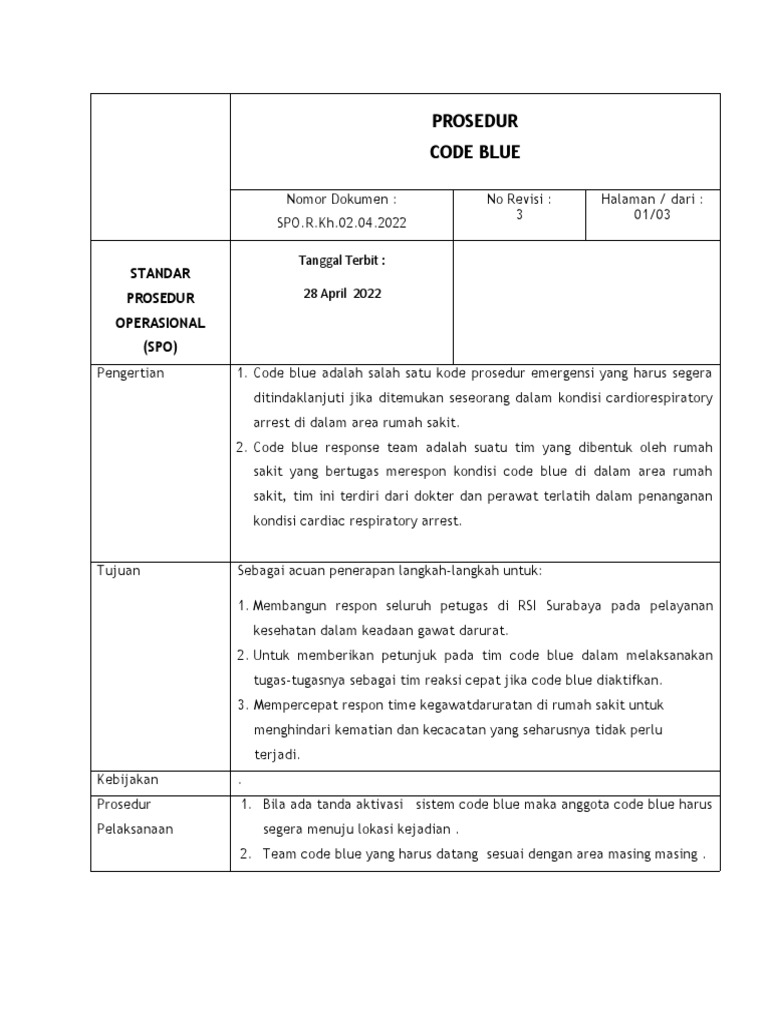 SPO CODE BLUE 2022 Akred | PDF