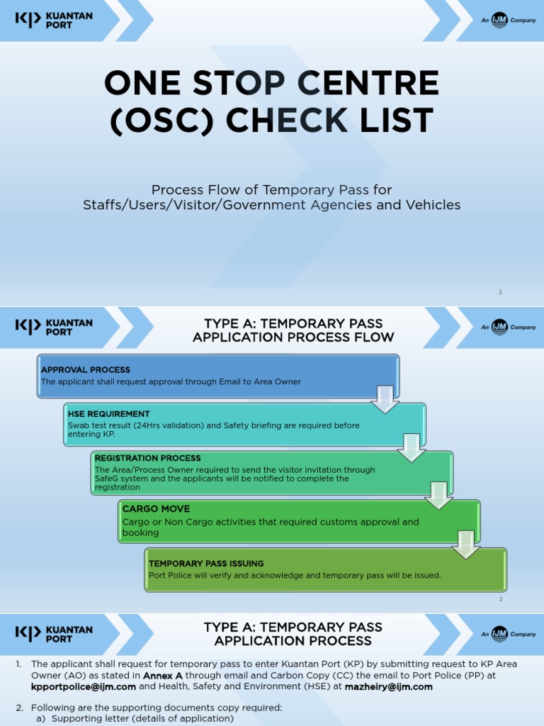 Kuantan Port Temporary Pass Process Guide | PDF | Driver's License ...