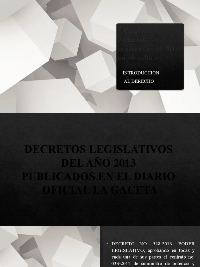 Decretos Legislativos Creados en El 2013 en Honduras | PDF | Honduras | Economias