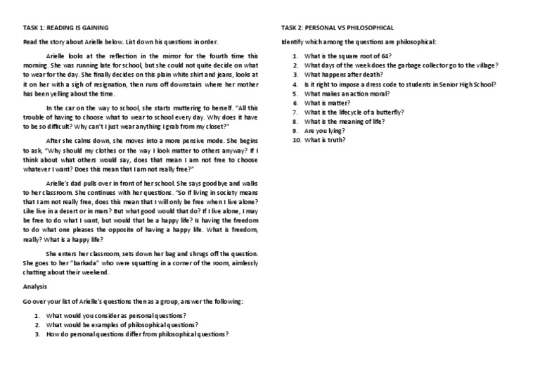 Philosophical Question | PDF