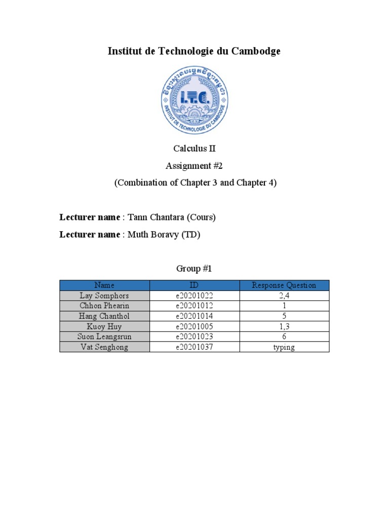 Assignment#2 Calculus II | PDF | Mathematical Analysis | Real Analysis