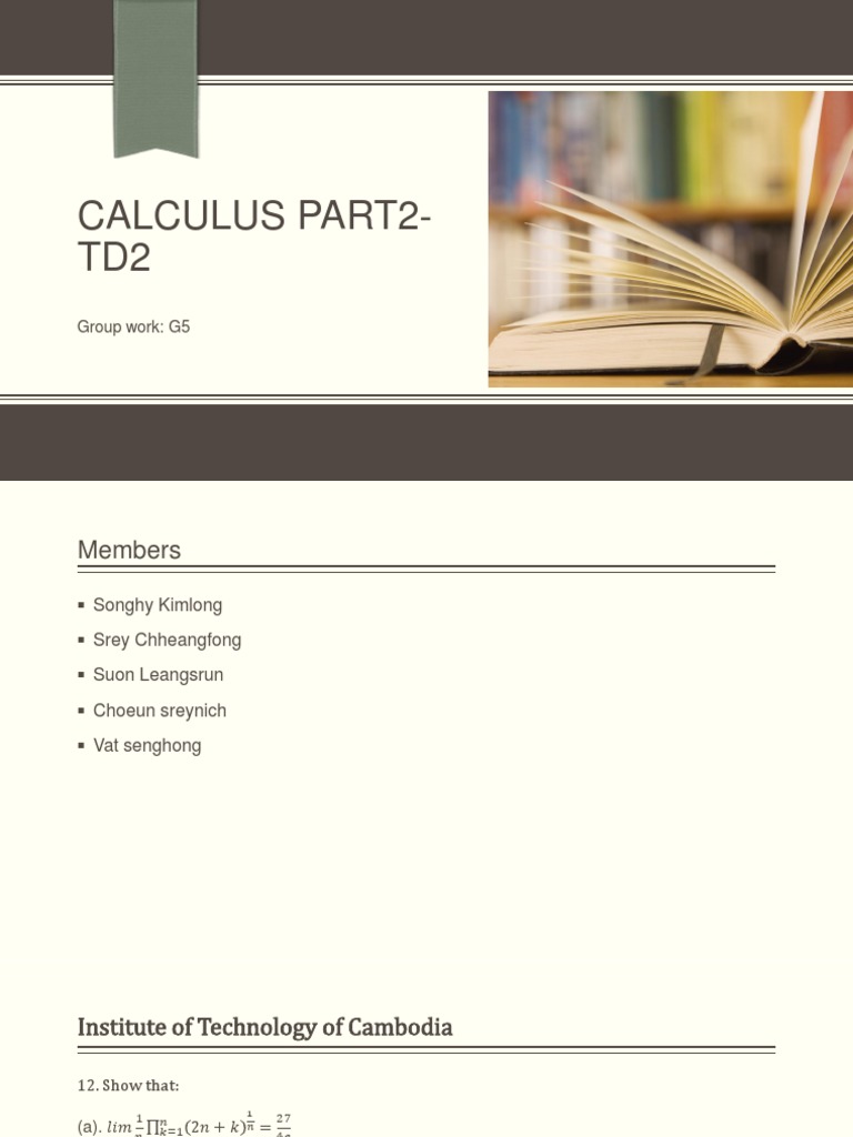 Calculus Part2 Td2 Pdf