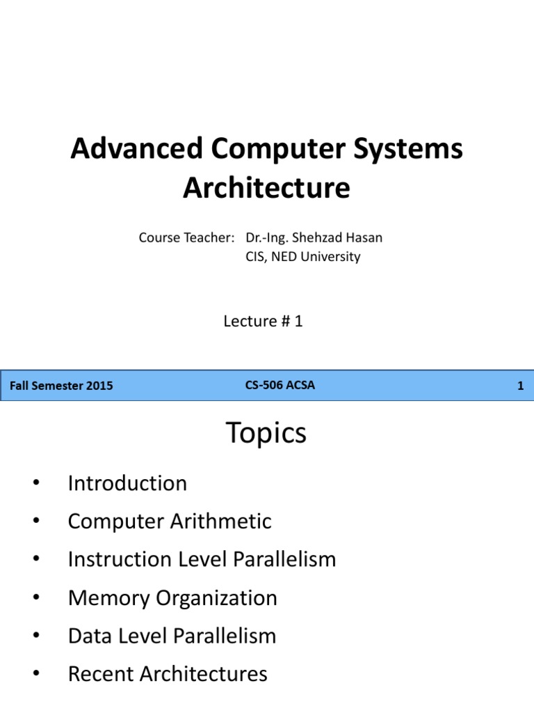 Advanced Computer Systems Course | PDF | Parallel Computing | Central Processing Unit