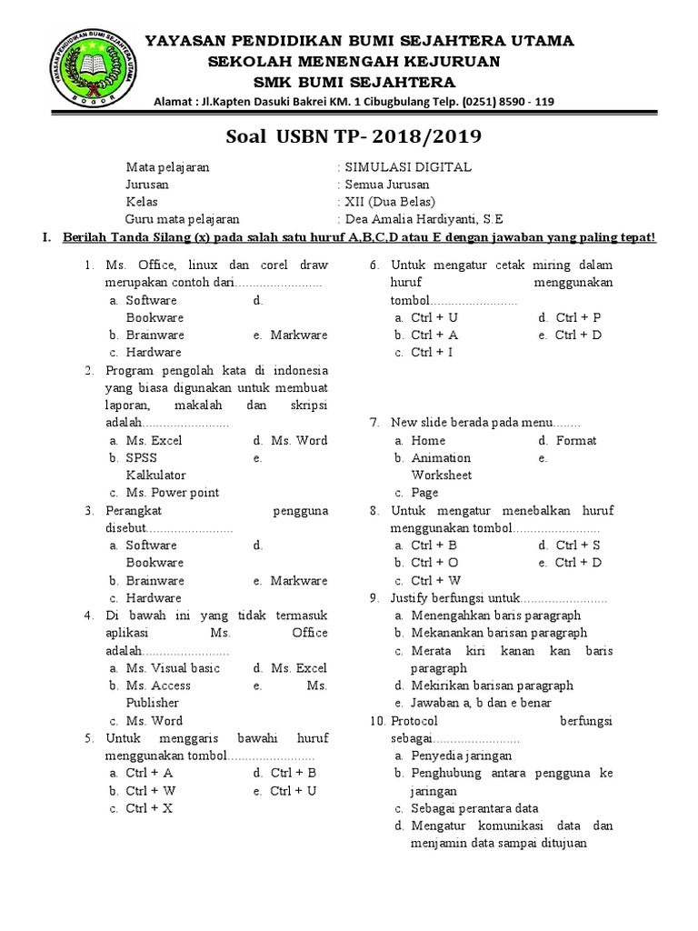Soal Simulasi Digital Dea | PDF | Metode & Bahan Ajar | Komputer