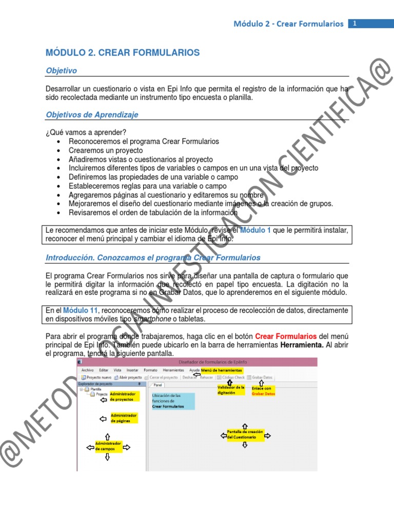 Modulo 2 - Epi Info 7 | PDF | Ventana (informática) | Bases de datos