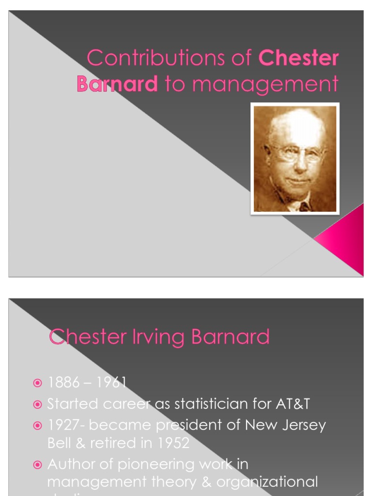 Chester Barnard To Management | PDF