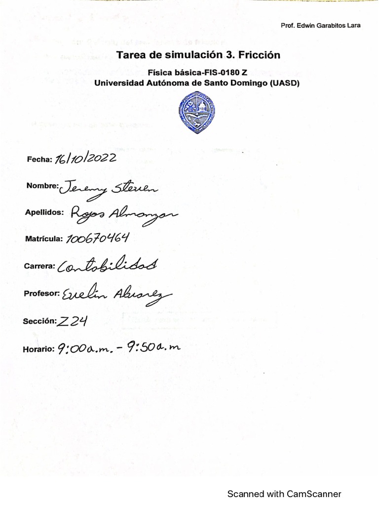 Tarea de Simulacion 3. Friccion | PDF