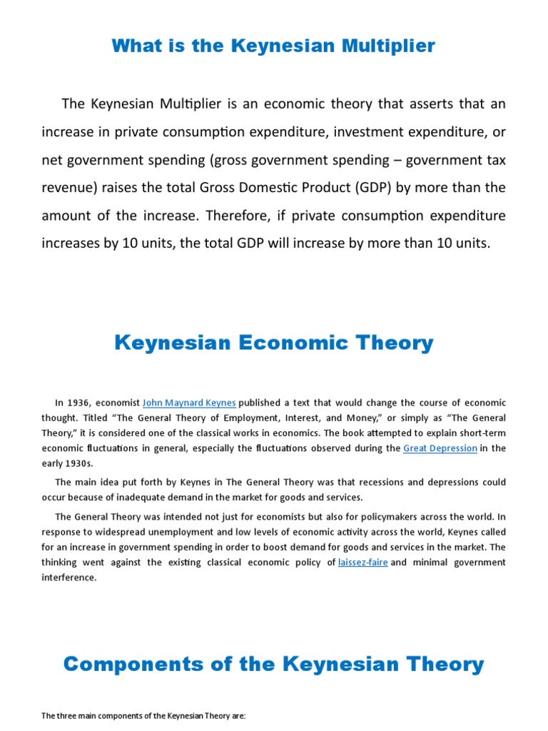 What Is The Keynesian Multiplier | PDF | Fiscal Multiplier ...