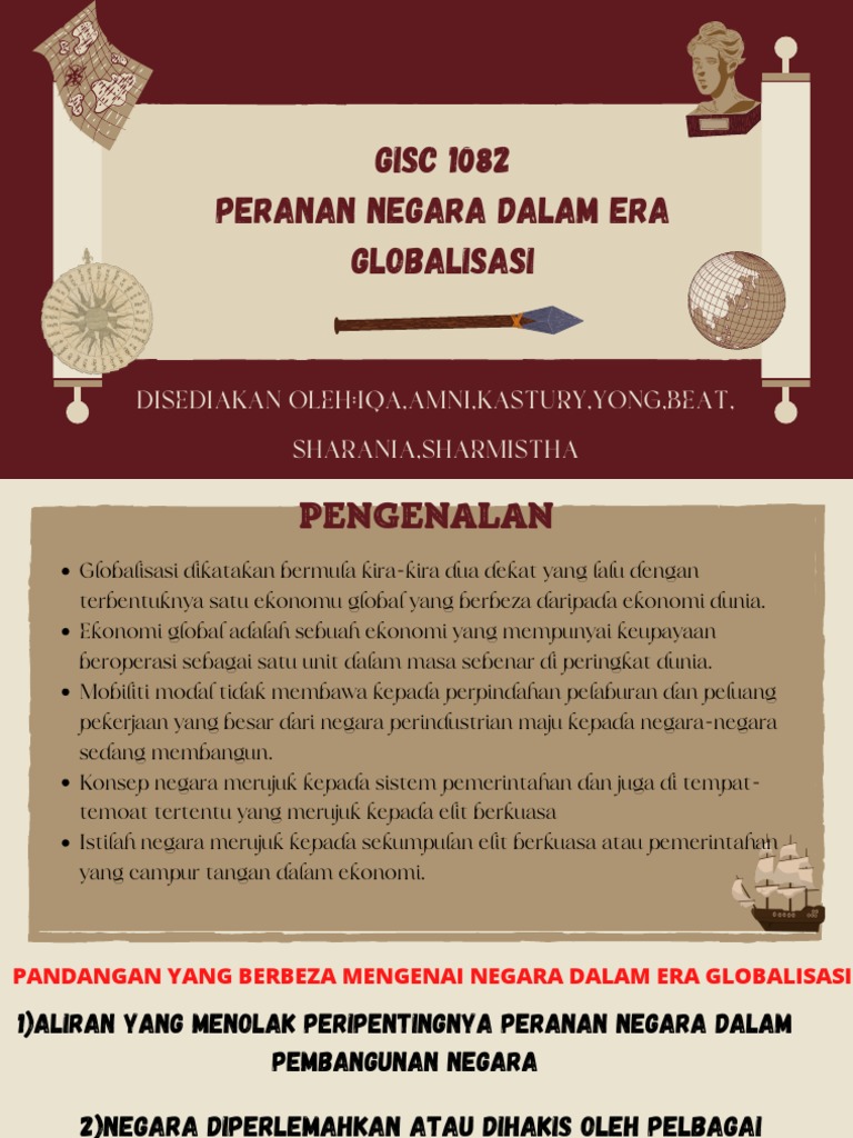 PERANAN NEGARA DALAM ERA GLOBALISASI - Pembentangan GISC 1082 | PDF