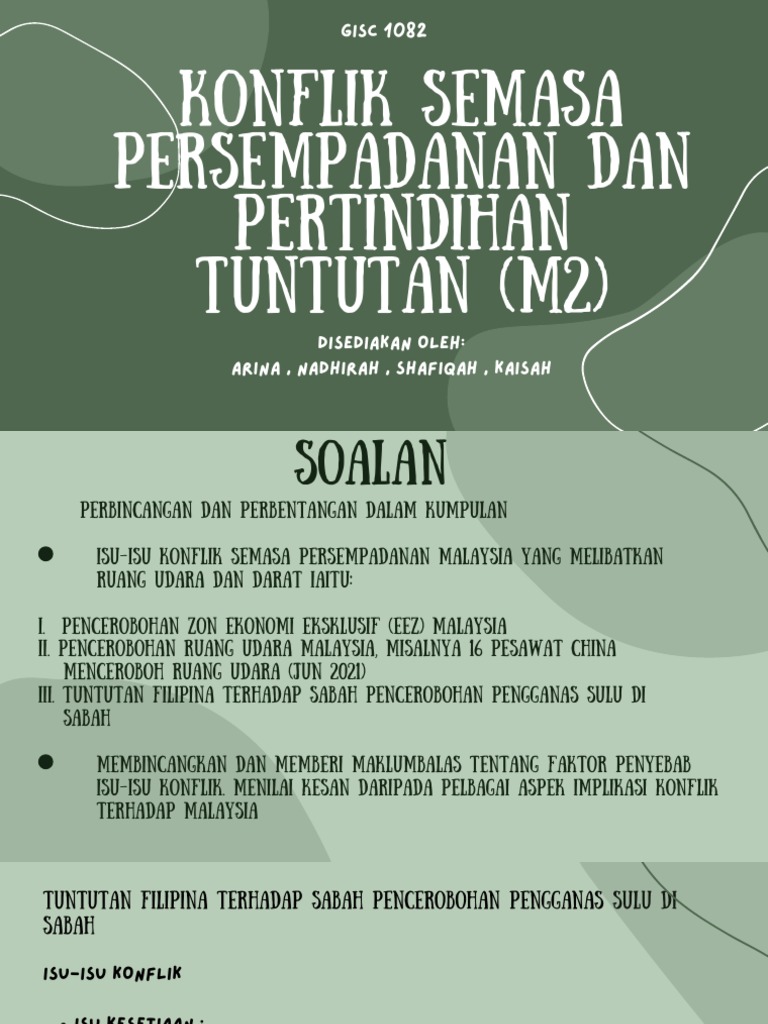 Konflik Semasa Persempadanan Dan Pertindihan Tuntutan (M2) : GISC 1082 | PDF