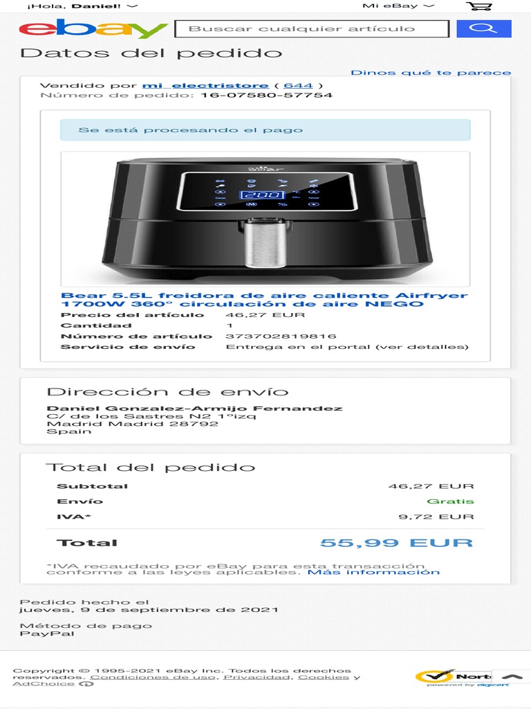 Ebay Datos Del Pedido | PDF