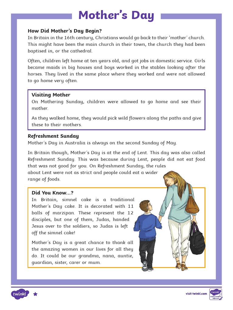 Mother's Day Differentiated Reading Comprehension Activity | Download ...