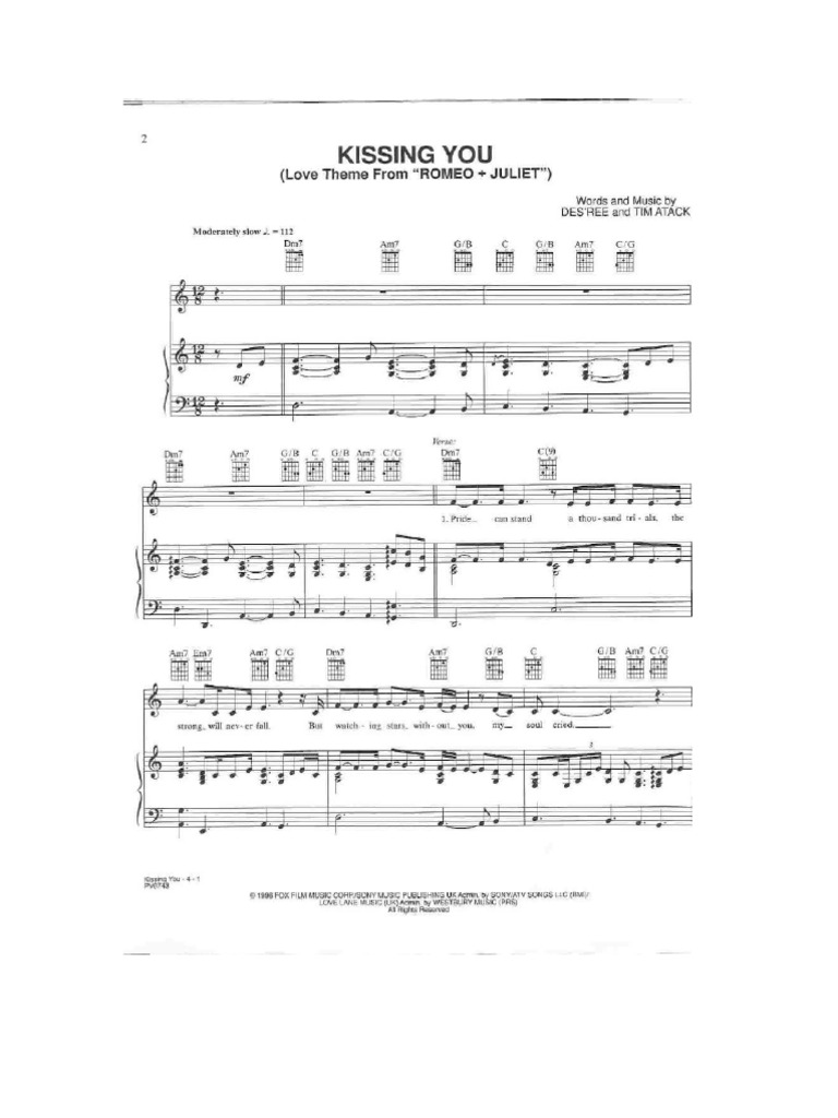 Kissing You Piano Sheet Music | PDF