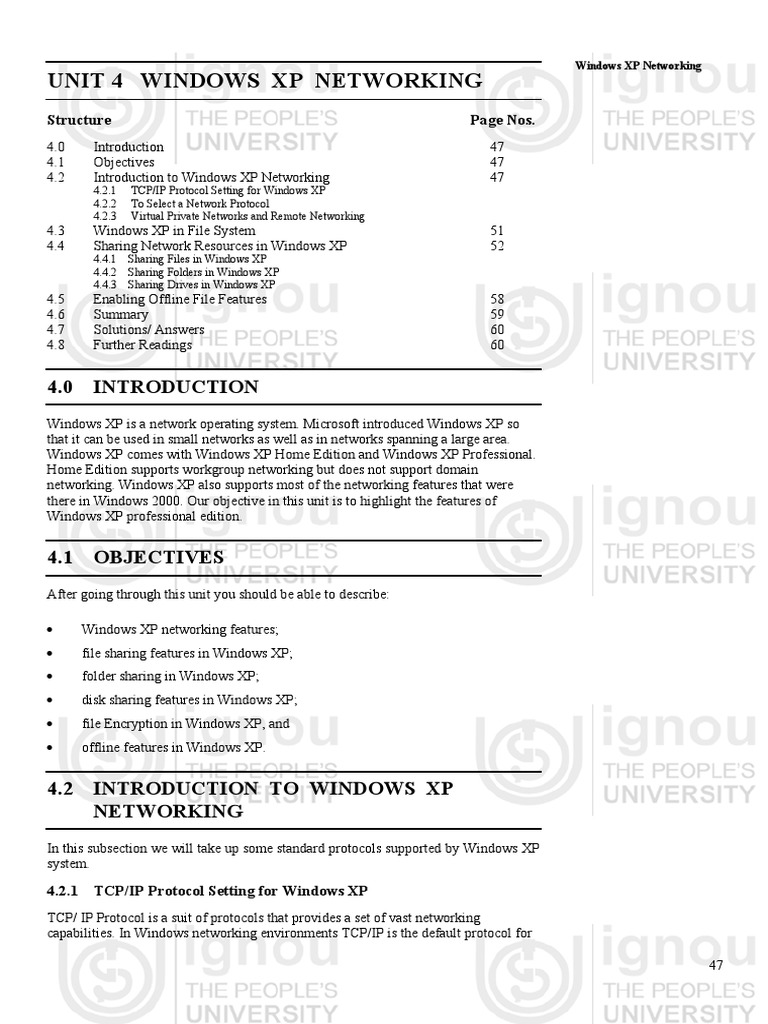Unit-4 Windows XP Networking | PDF | Computer File | Virtual Private ... Unit-4 Windows XP Networking | PDF | Computer File | Virtual Private ...