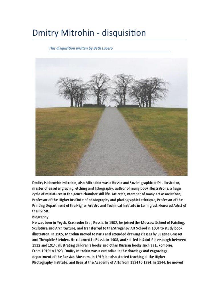 Dmitry Mitrohin - Disquisition | PDF | The Arts | Aesthetics