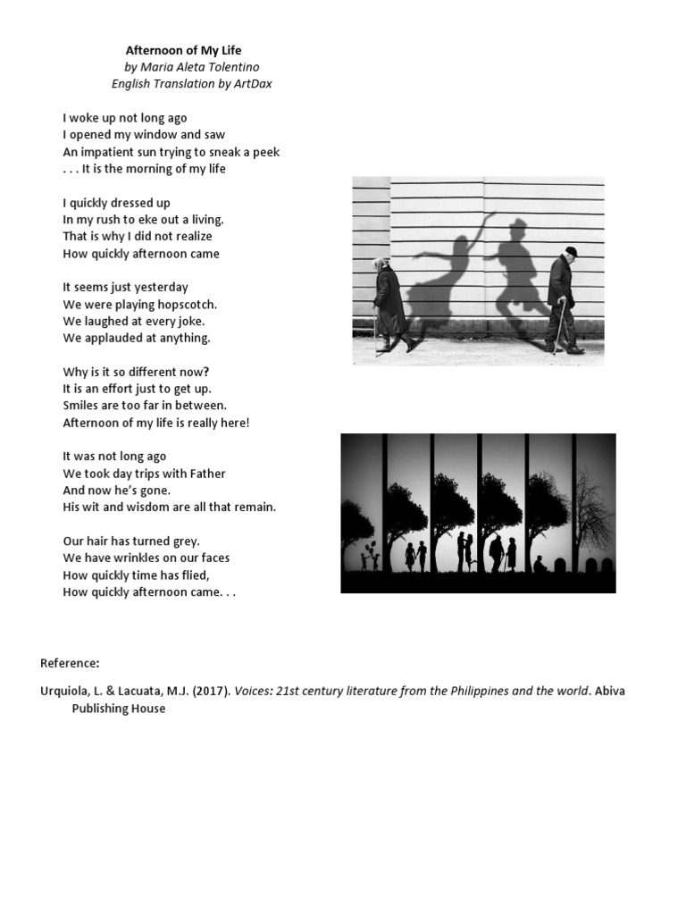 Afternoon of My Life Poem Analysis | PDF | Poetry