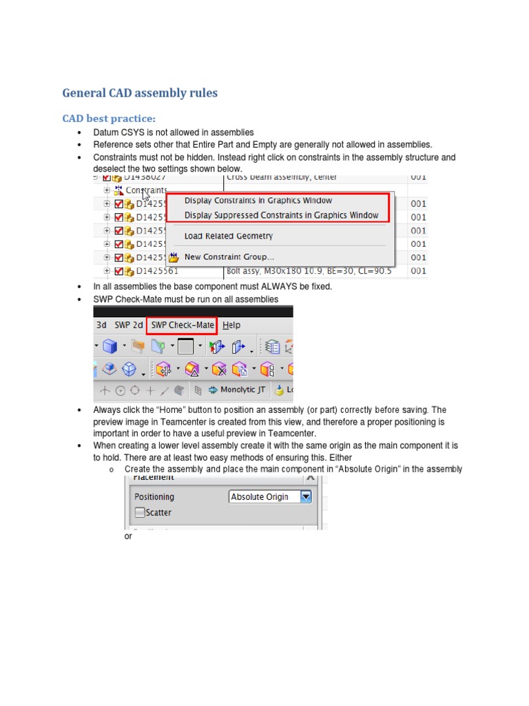 Essential CAD Assembly Guidelines | PDF | Screw